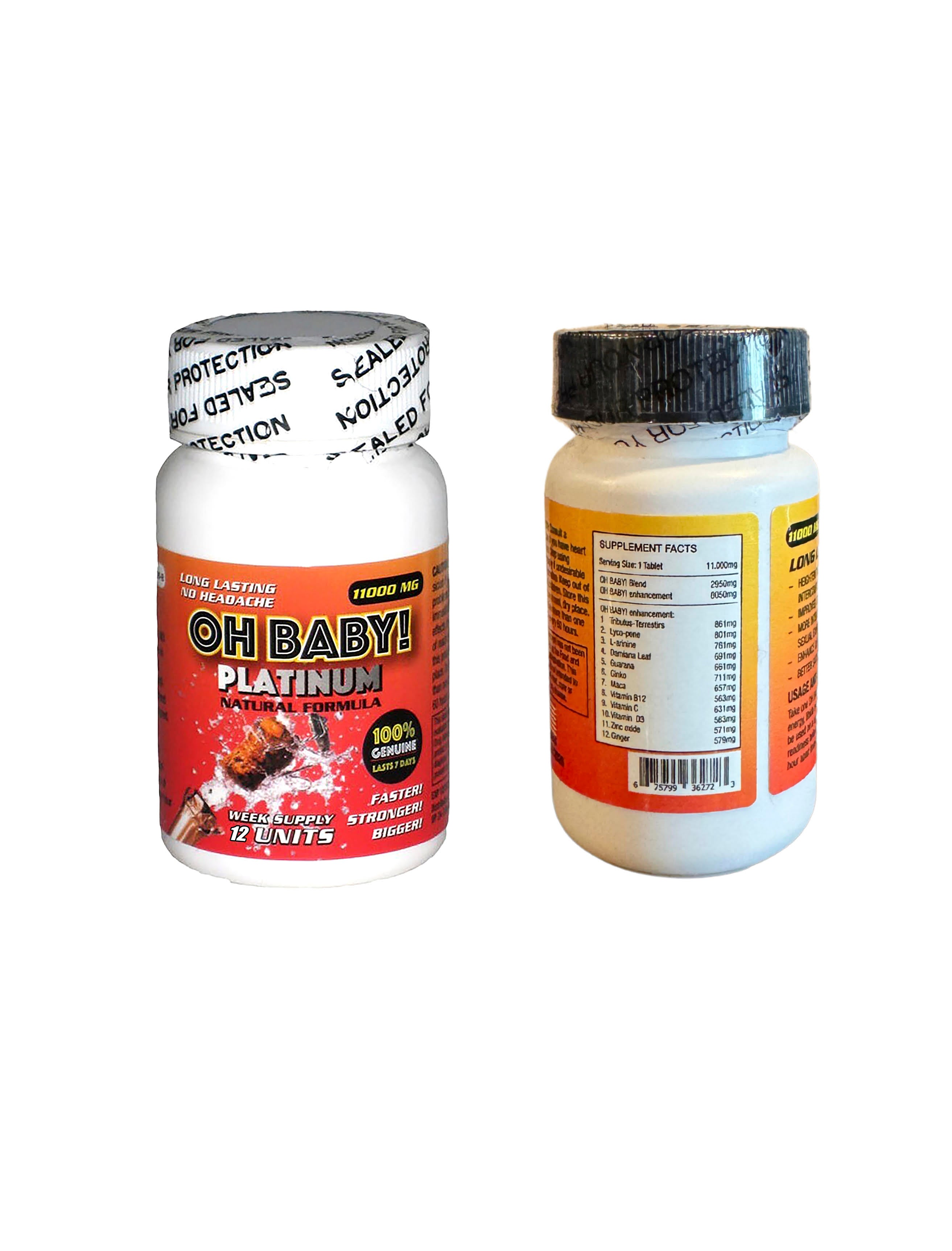 Oh Baby platinum male enhancement 12ct bottle - NDN Super Store